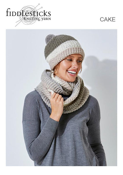 FIDDLESTICKS CAKE LEAFLET TX585 COWL AND BEANIE – Kapiti Knitting and Lotto